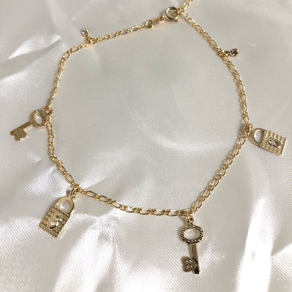Jewelry | 18k Gold Filled Key Lock Anklet | Poshmark